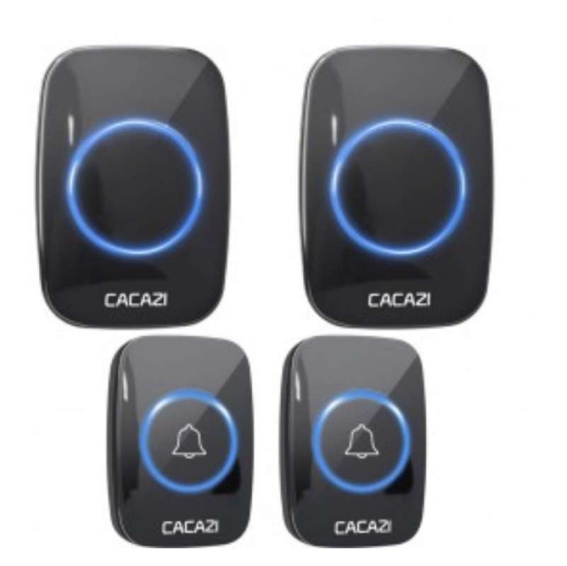 Promo BEL PINTU CACAZI BLACK 2 BUTTON 2 RECEIVER WIRELESS DOORBELL ...