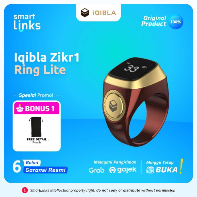 Promo Baru Iqibla Zikr Ring Lite - Cincin Tasbih Pintar (polyester) Terbaru - 18mm Brown Diskon ...