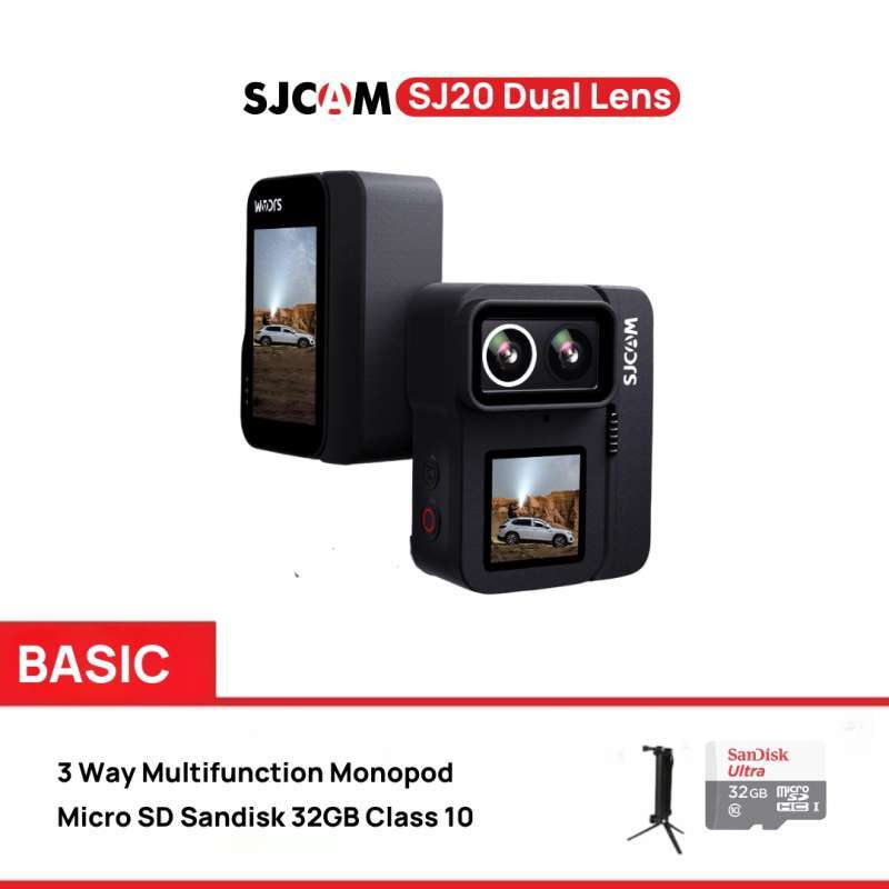 Promo Sjcam Sj20 Dual Lens Dual Screen 4k Action Camera - Paket ...