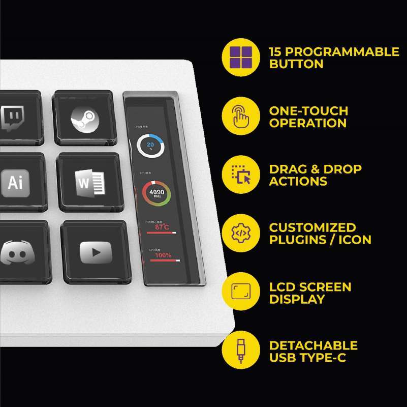 Jual Sades Ryunix Xd100 / Xd-100 Stream Deck Livestream Streamdeck ...