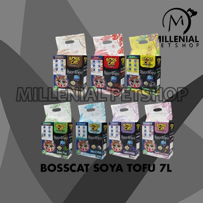 Promo Pasir Kucing Boss Cat Tofu Soya Gumpal Wangi 7 Liter - Gelato ...
