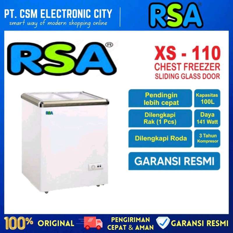 Jual Rsa Xs-110 (100 Liter) Chest Freezer Sliding Glass Door [garansi ...