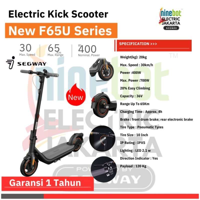 Promo New Segway Ninebot Kickscooter Series F65 / F65u Range 65km ...