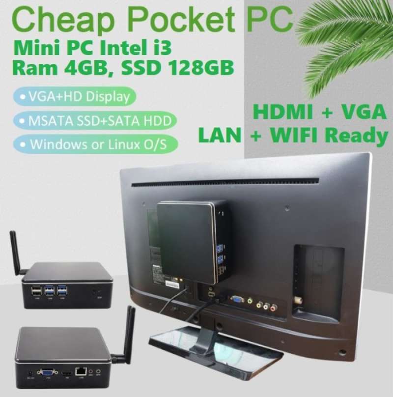 Promo Mini Pc Intel Core I3 Ssd Hdmi Vga Wifi Mirip Minipc Nuc Diskon ...