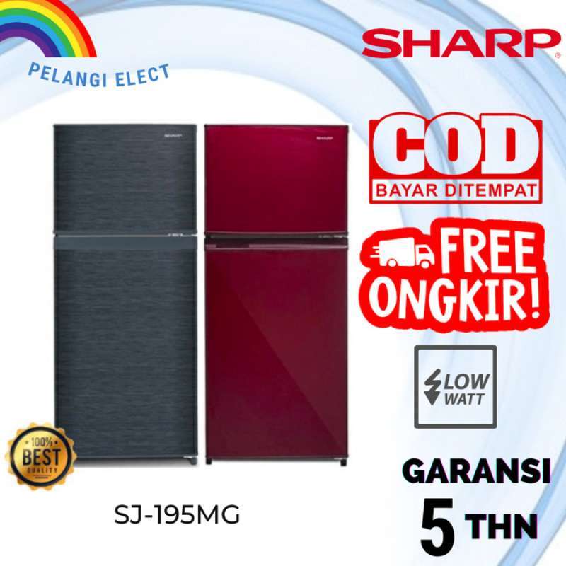 Promo Sharp Kulkas 2 Pintu Sj-195mg Low Watt - Grey Multicolor Diskon ...