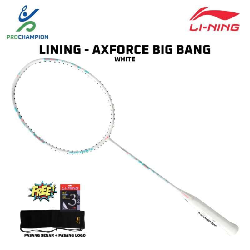 Jual Raket Badminton Original Lining Axforce Ax Force Big Bang White Di ...