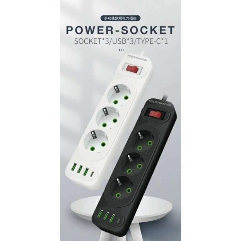 Promo Promo - Power Socket Usb Type C 2500w Stop Kontak Adaptor Travel ...