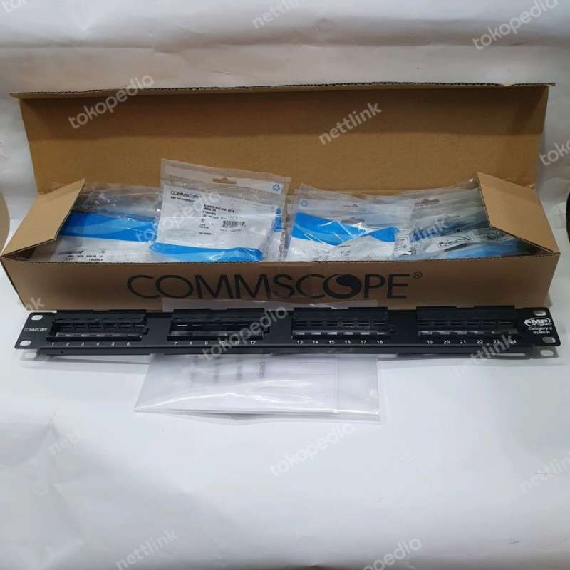 Promo Patch Panel 16 Port Cat 6 Lengkap Modular Jack Cat6 Amp Commscope ...