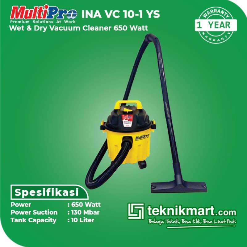 Promo Multipro Ina Vc 10-1 Ys 650 Watt Vacuum Cleaner Wet & Dry Diskon ...