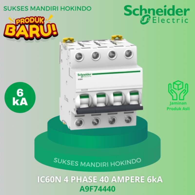 Promo Mcb 4p 40a 4 Phase 40 Ampere Sni Schneider Ic60n 4pas 40amper Diskon 50% Di Seller Selera ...