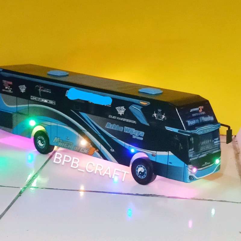 Jual Mainan Miniatur Bus Basuri Telolet Azkha Wijaya Trans Tuan Muda ...