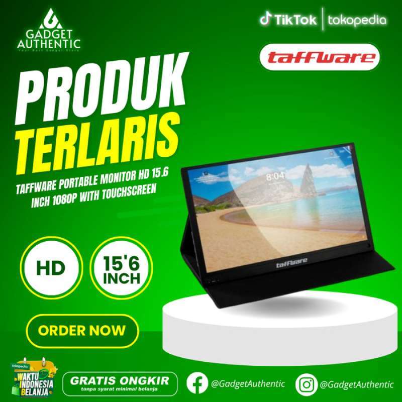Promo Portable Monitor 15.6 Inch Touchscreen Type-c Hdmi Fhd 1080 ...