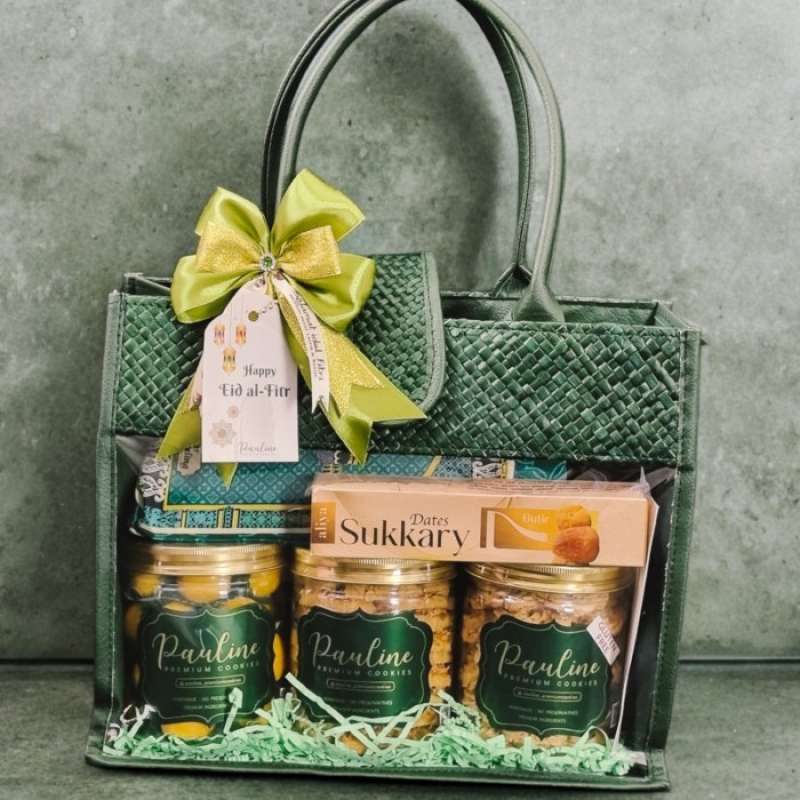 Jual Parcel Lebaran 3 Hampers Kue Kering Idul Fitri Pauline Premium ...