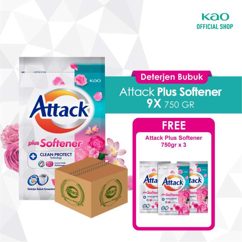 Promo (buy 9 Free 3) Attack Plus Softener 750 Gr - Laundry Soap Powder ...