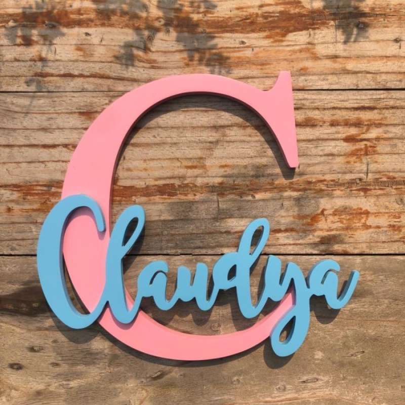 Promo Hiasan Dinding Wall Decor Huruf Kayu Custom Inisial Nama Diskon ...