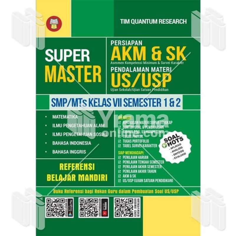 Promo Buku Master Persiapan Akm & Sk - Smp/mts Kelas Vii Diskon 23% Di Seller Pinglan Store ...