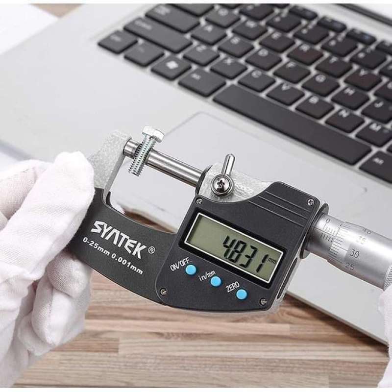 Jual Digital Micrometer 0.001mm Syntek 0-25mm Outside Micro Meter 0.001 ...