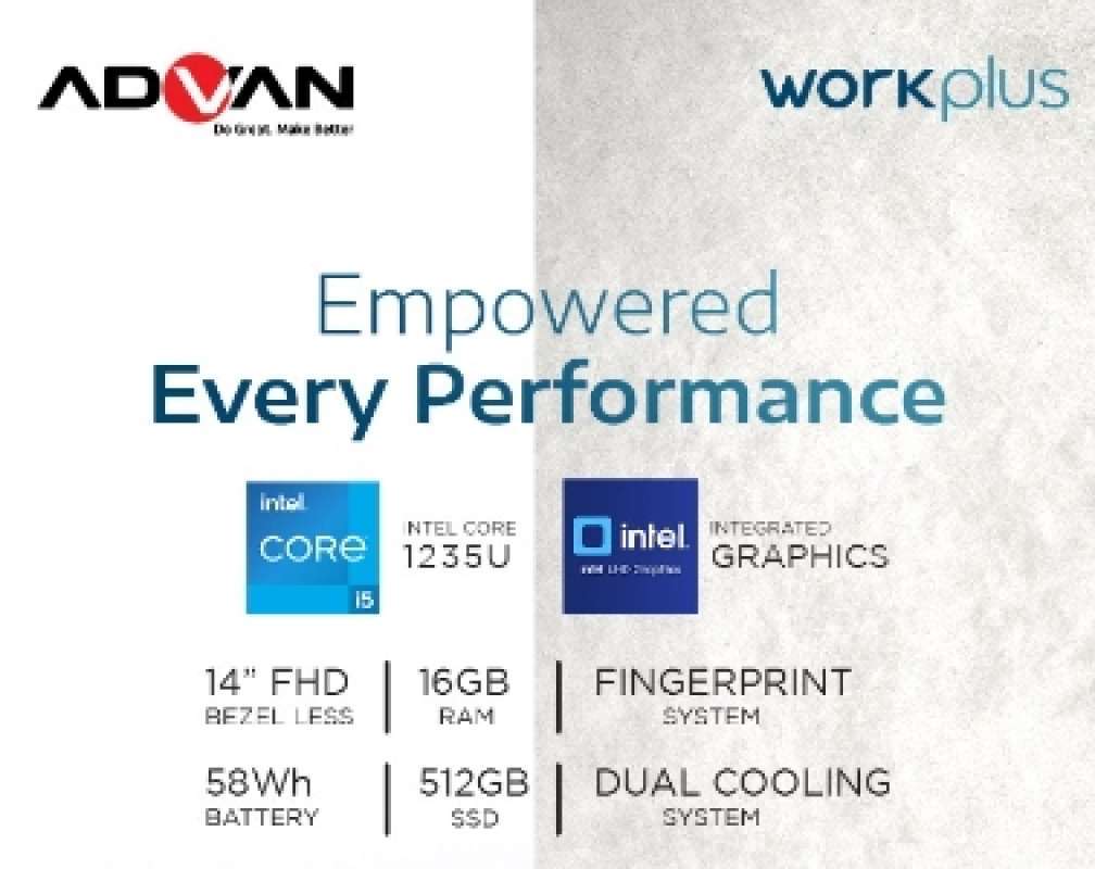 Jual Advan Workplus Intel Core I5 1235u Ram16gb Ssd1.5tb 14'' Ips ...
