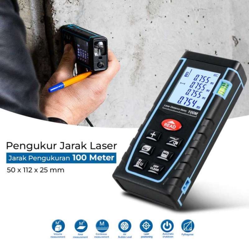 Promo Alat Pengukur Jarak Meteran Laser 100m Digital Distance Meter ...