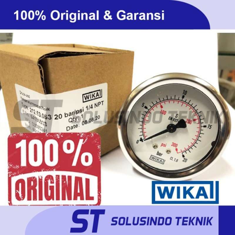 Promo Wika Pressure Gauge 212.53.063 Payung Range 20, 35, 70 Bar/psi ...