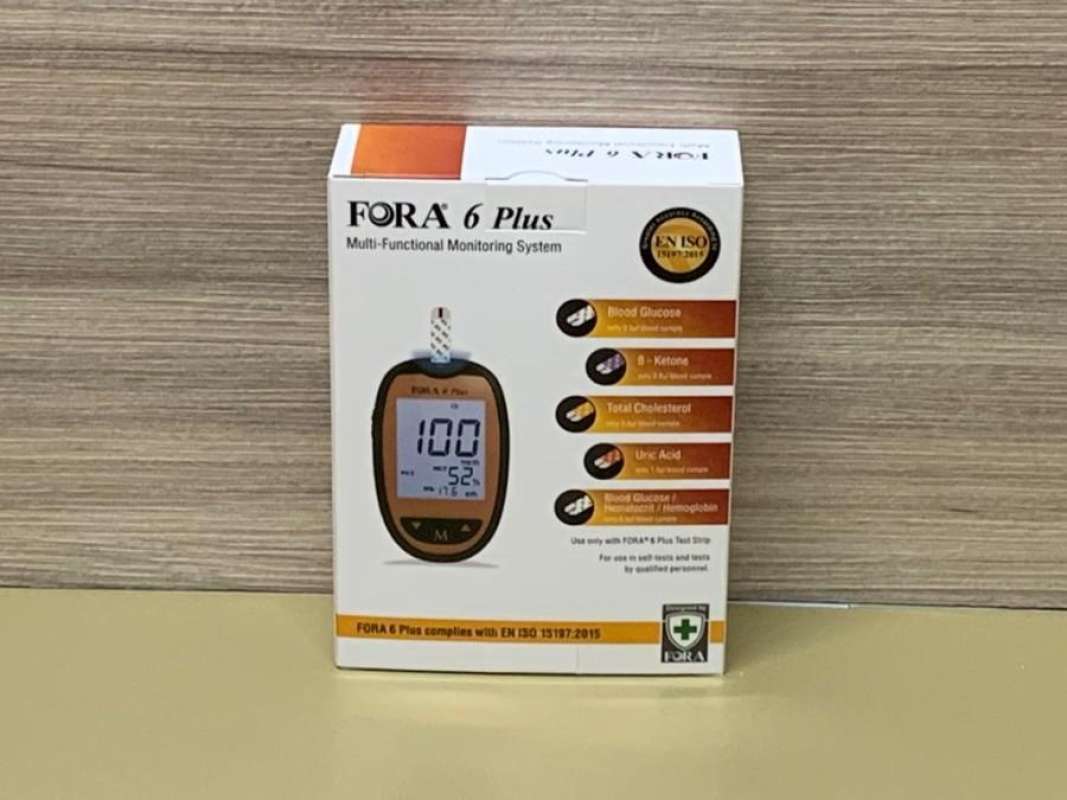 Jual Fora 6 Plus - 6in1 Cek Kolesterol/ Gula/ Asam Urat/ Keton/ Hb/ Hct ...