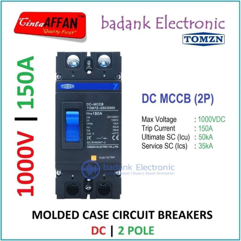 Promo Mccb Dc 2p 150a 1000v Molded Case Circuit Breaker Panel Surya ...