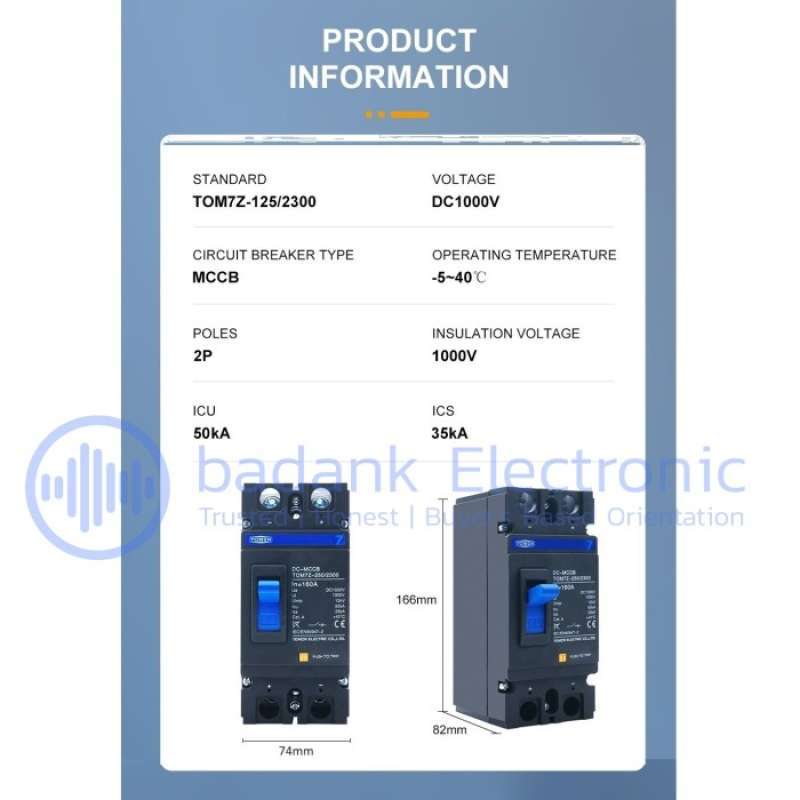 Promo Mccb Dc 2p 150a 1000v Molded Case Circuit Breaker Panel Surya ...