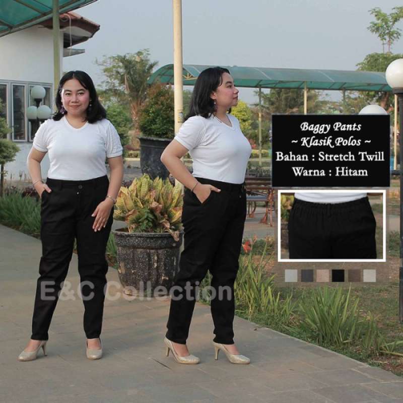 Promo Celana Bahan Wanita Super Jumbo- Big Size Baggy Pants- 2l 4l 5l 6l 8l - Hitam, 2l - Abu ...