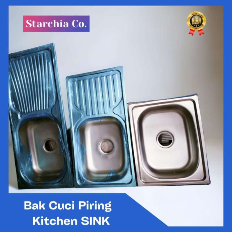 Promo Bak Cuci Piring Stainless Kitchen Sink Dilengkapi Afur Keranjang ...