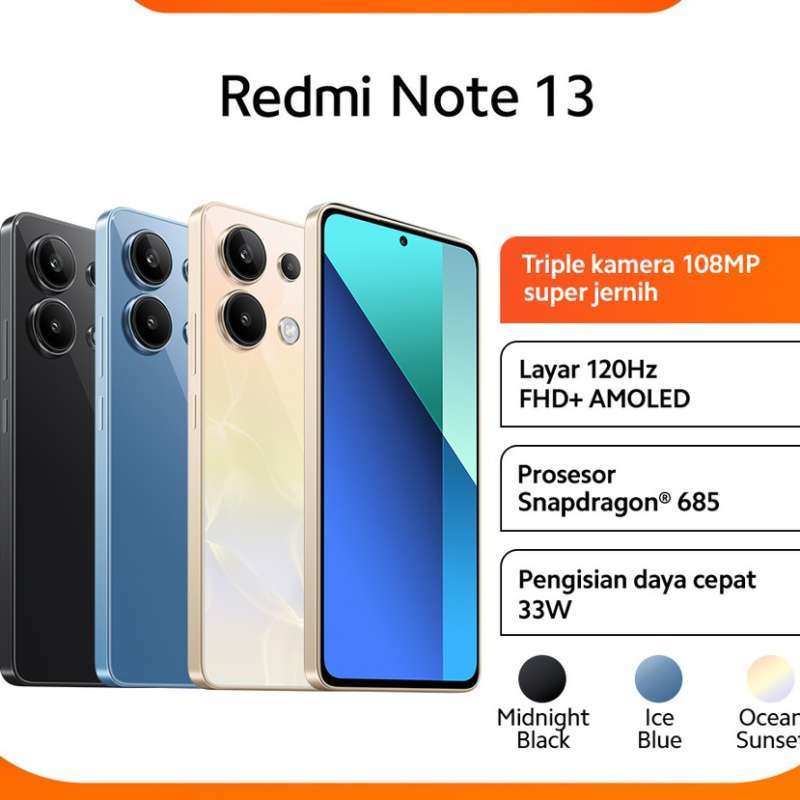 Jual Xiaomi Redmi Note 13 8/128gb Baru, No Repack - Ocean Sunset Di ...