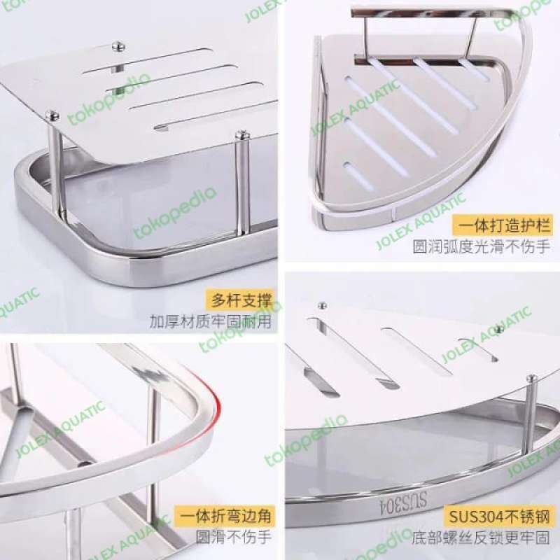 Promo Rak Sabun Stainless Sus 304 2 Susun / Rak Kamar Mandi 2 Tingkat ...