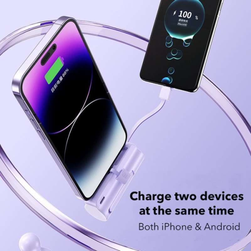 Promo Zola Mini Powerbank Portable 5000mah Type C Lightning Cable With ...