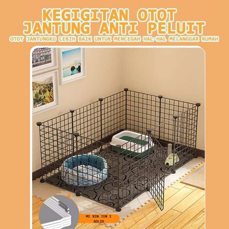 Promo 20ps Diy Pagar Besi Hewan Kandang Pagar Anjing/kucing/kelinci Pet ...
