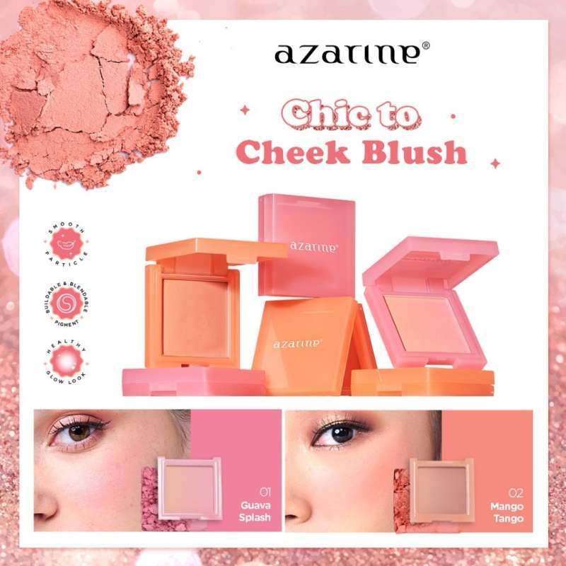 Jual Azarine Chic To Cheek Blush Powder Blush On - 01. Guava Splash Di ...