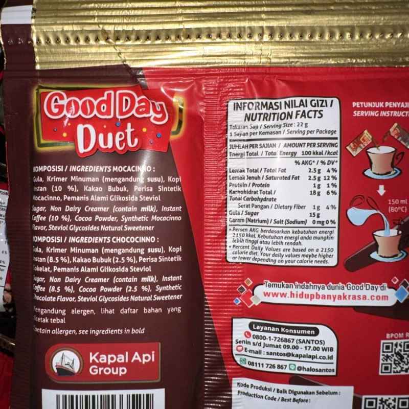 Jual Kopi Good Day Duet Moca Choco Sachet Di Seller Iskandarbfp - Pulo ...