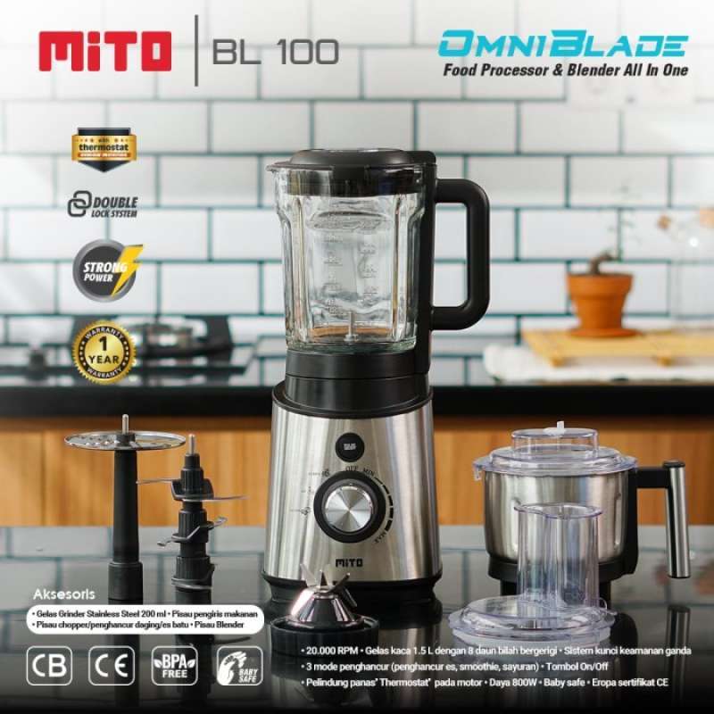 Jual Mito Bl100 Food Processor 1,5 Liter Bl-100 Omni Blade Blender Di Seller Noelle - Cengkareng ...