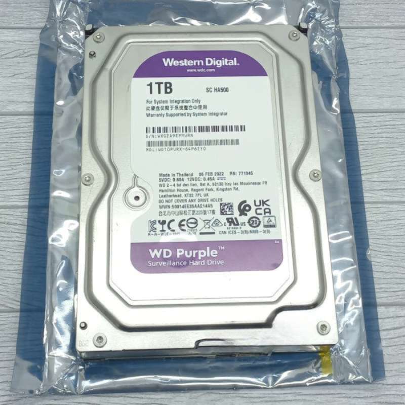 Jual Hardisk Sata 3.5 1tb Western Digital Hdd Internal 1tb Wd Purple For Pc Komputer, Dvr & Nvr ...