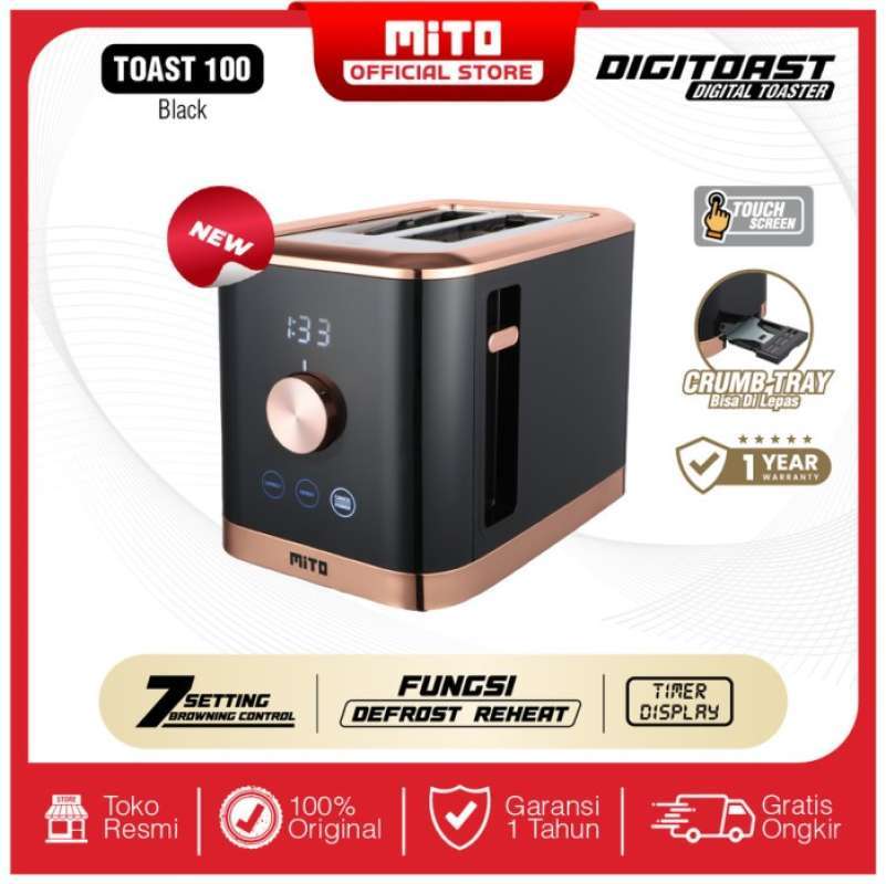Jual Mito Toaster Pemanggang Roti Digital Toast Time Display Toast100 ...