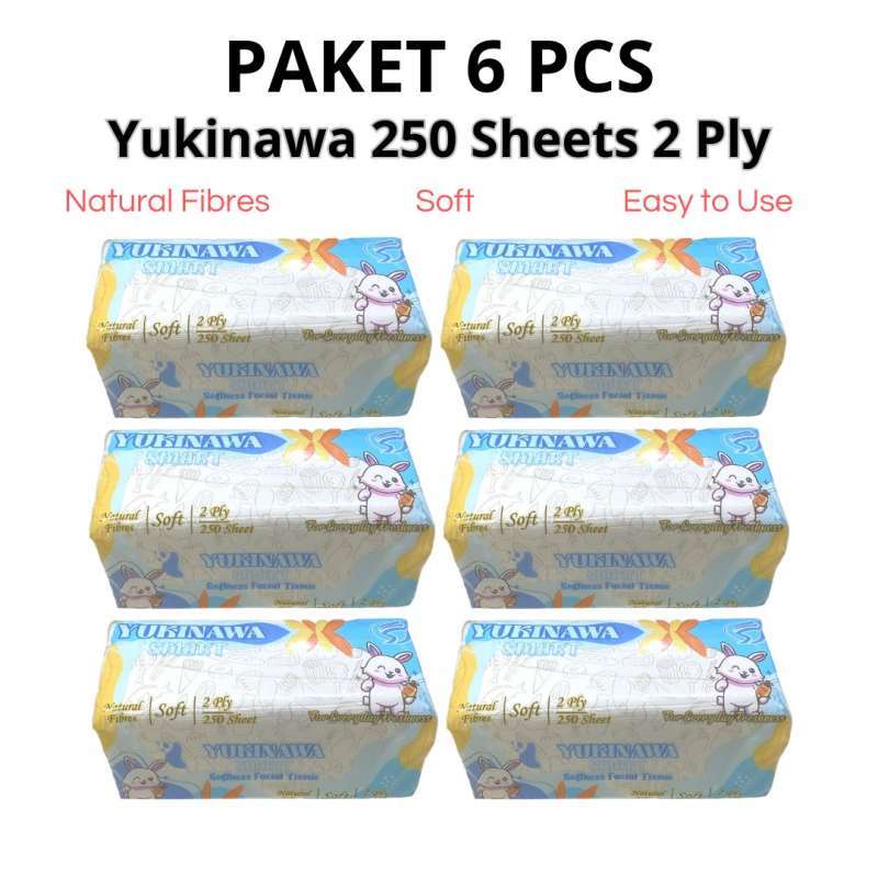 Promo Yukinawa Paket 6 Pcs Tissue 250 Sheets 2 Ply Tisue Tisu Wajah ...