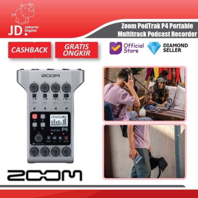 Jual Zoom Podtrak P4 Portable Multitrack Podcast Recorder - Podtrack ...