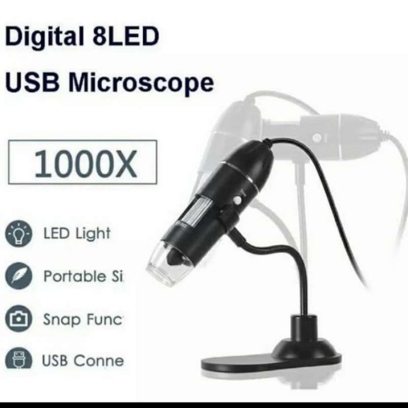 Jual Microscope Digital 1600x 8 Led Zoom Endoscope Microskop Usb ...