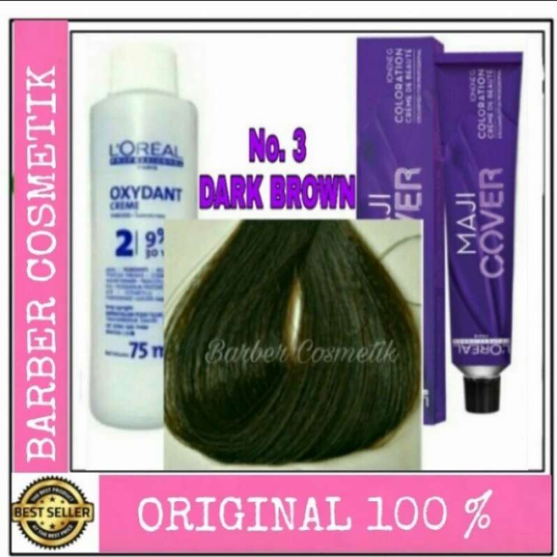 Promo Pewarna Rambut Cat Rambut Majirel Maji Cover 3 Dark Brown Diskon ...