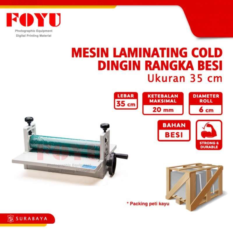 Jual Mesin Laminating Cold Dingin Rangka Besi Lebar 35 Cm Di Seller Owl ...