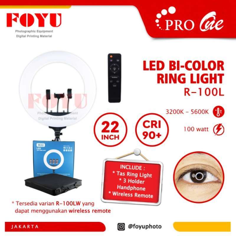 Jual Professional Led Bi-color 22 Inch Ring Light Pro One R-100l Di ...