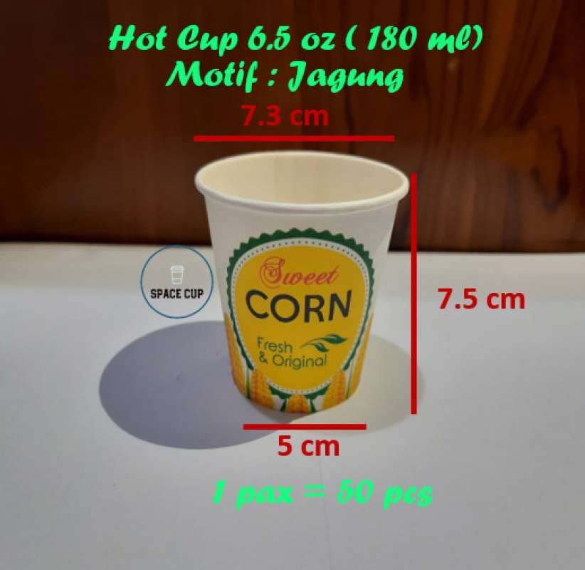 Promo Paper Hot Cup Gelas Kertas 6 5 Oz 180 Ml Jagung Isi 1000 Pcs