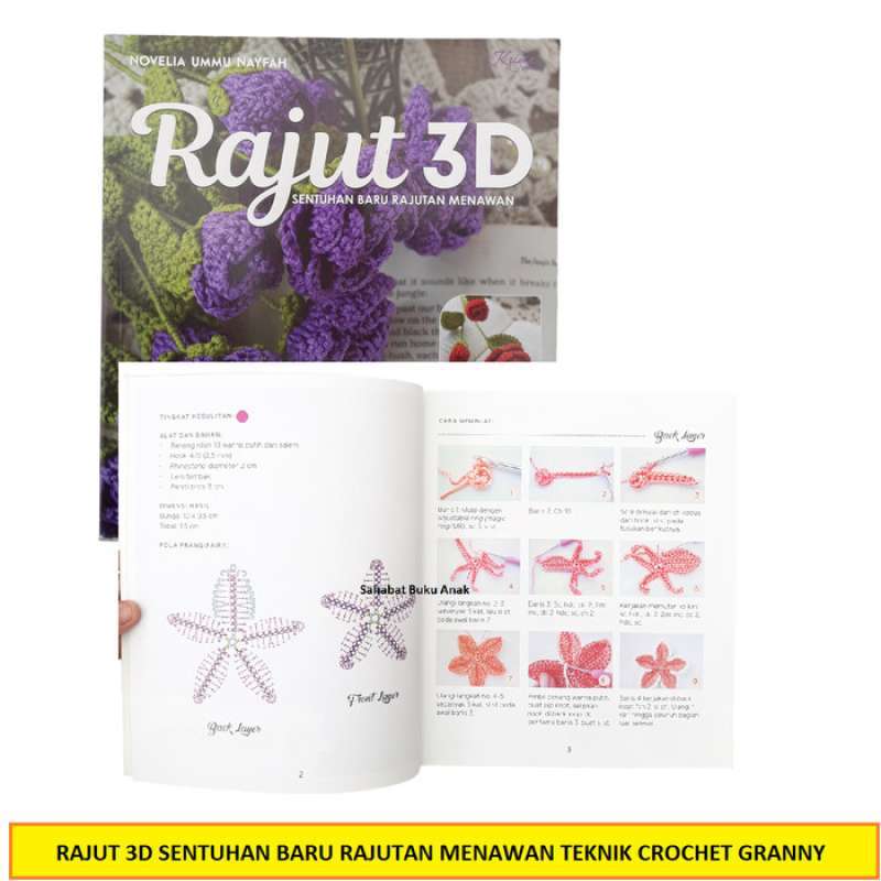 Jual Buku Rajut 3d Sentuhan Baru Rajutan Menawan Teknik Step Novelia Di ...