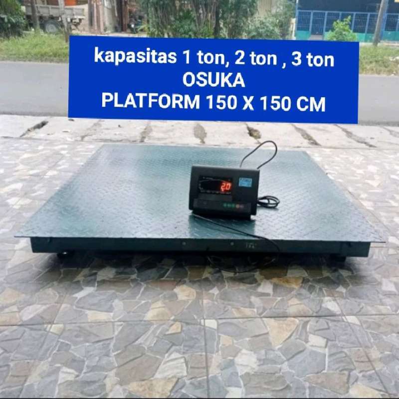 Jual Timbangan Floor Scale 150 Cm X 150 Cm Kapasitas 1 Ton, 2 Ton, 3 Ton Osuka / Timbangan ...