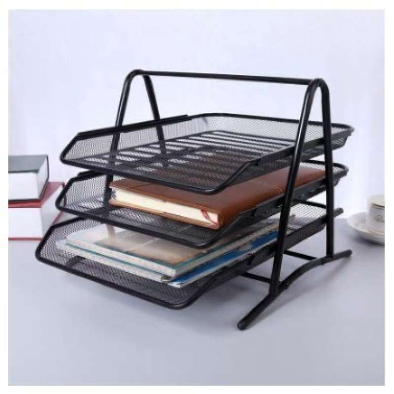 Jual Rak File Dokumen Surat Kertas 3 Susun Jaring Besi - Paper Document ...