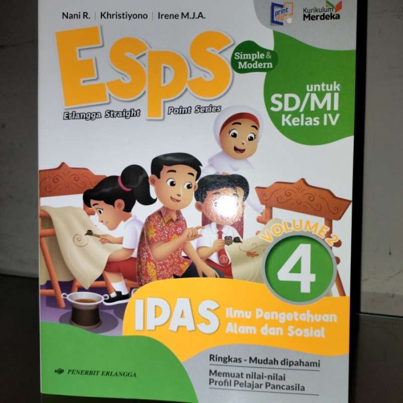 Jual Esps Ipas Untuk Sd Kelas 4 Volume 1, Kurikulum Merdeka, Erlangga Di Seller Hachi ...