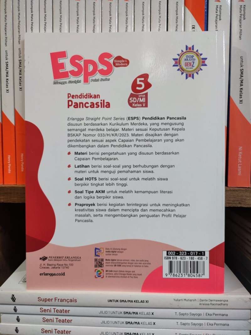 Jual Esps Pendidikan Pancasila Revisi Kelas 5 Sd Kurikulum Merdeka Erlangga Di Seller Hachi ...